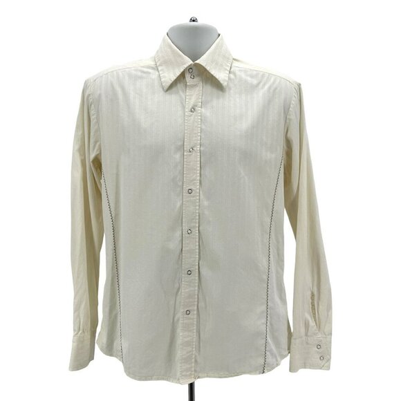 7 Diamonds | Shirts | Vintage 7 Diamonds Snap Button Stripe Ivory ...